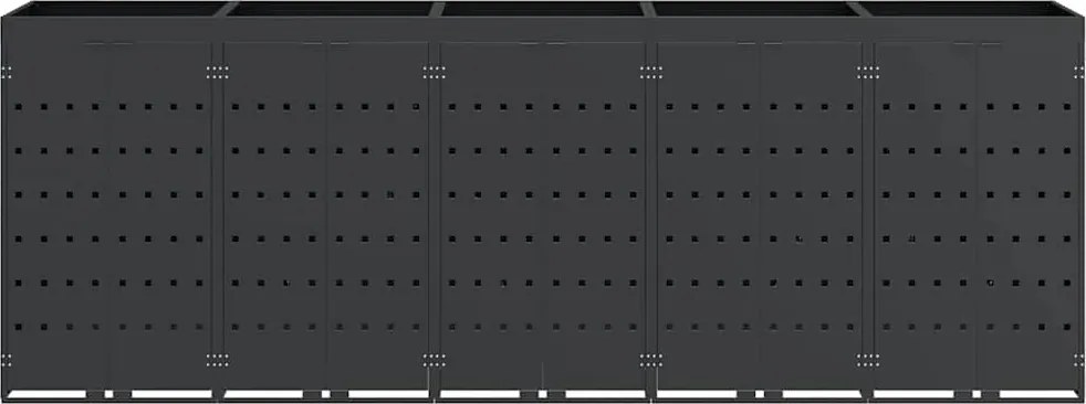 Úložný box na 5 popelnic Antracit 340 x 77,5 x 121,5 cm 3394746