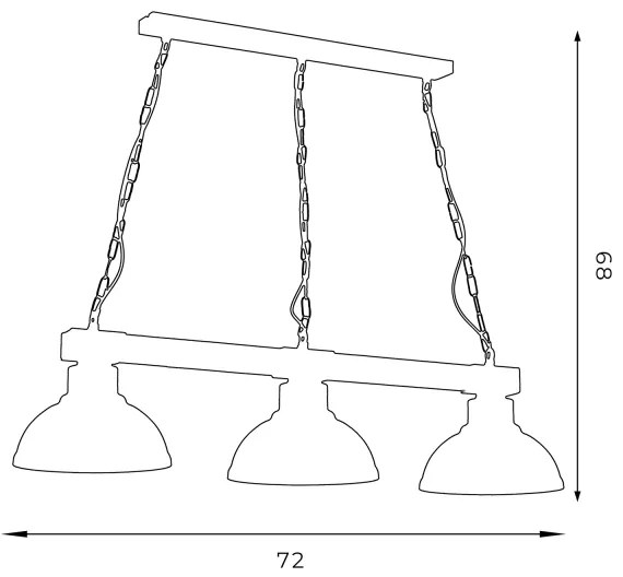 Lustr na řetězu HAKON 3xE27/60W/230V světlá