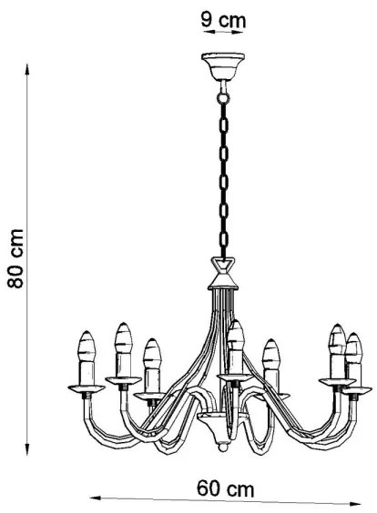 Sollux SL.0215 - Lustr na řetězu MINERWA 7 7xE14/40W/230V bílá