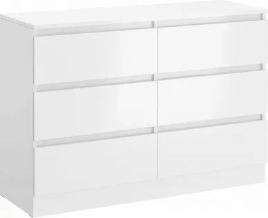 HOMCOM komoda 6 zásuvek pro ložnici a obývací pokoj, 100 x 35 x 69 cm