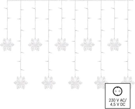 LED vánoční závěs EMOS DCGW13 vložky 150x55cm vnitřní použití studená bílá s časovačem