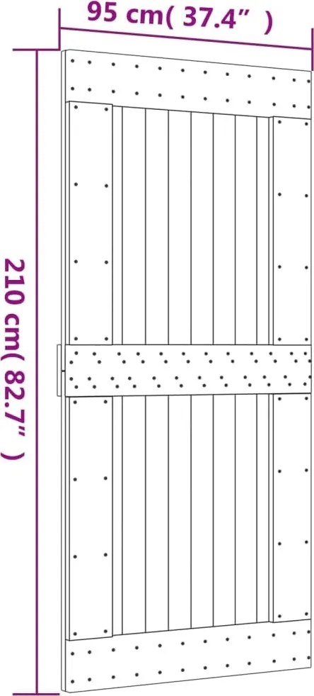 vidaXL Dveře NARVIK 95 x 210 cm masivní borové dřevo [154440] Barva: Přírodní