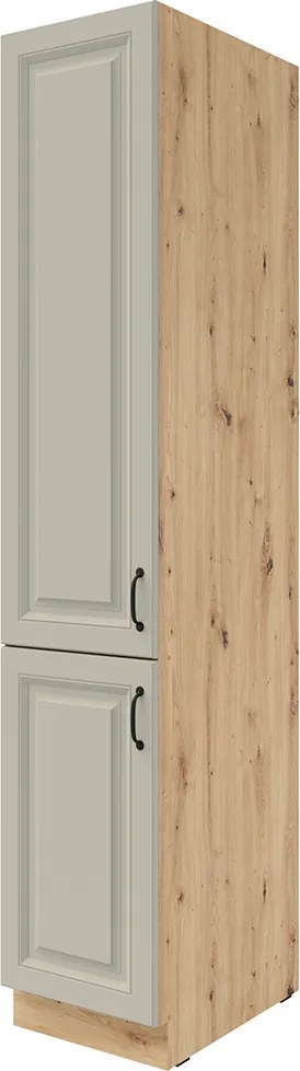 STILO ac | vysoká skříňka 40 DK-210 2F potravinová s policemi | 40 cm | UNI dvířka | artisan/světle šedá