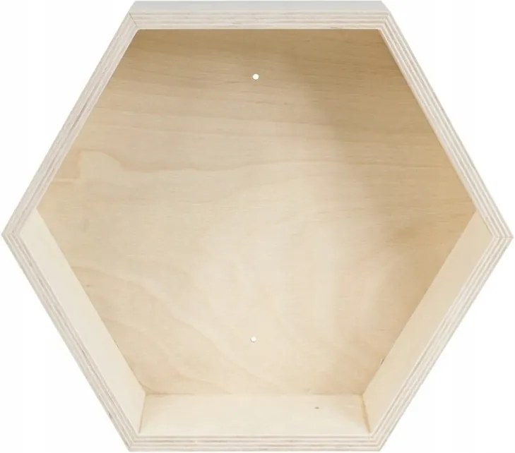 Dřevobox Dřevěná police - hexagon