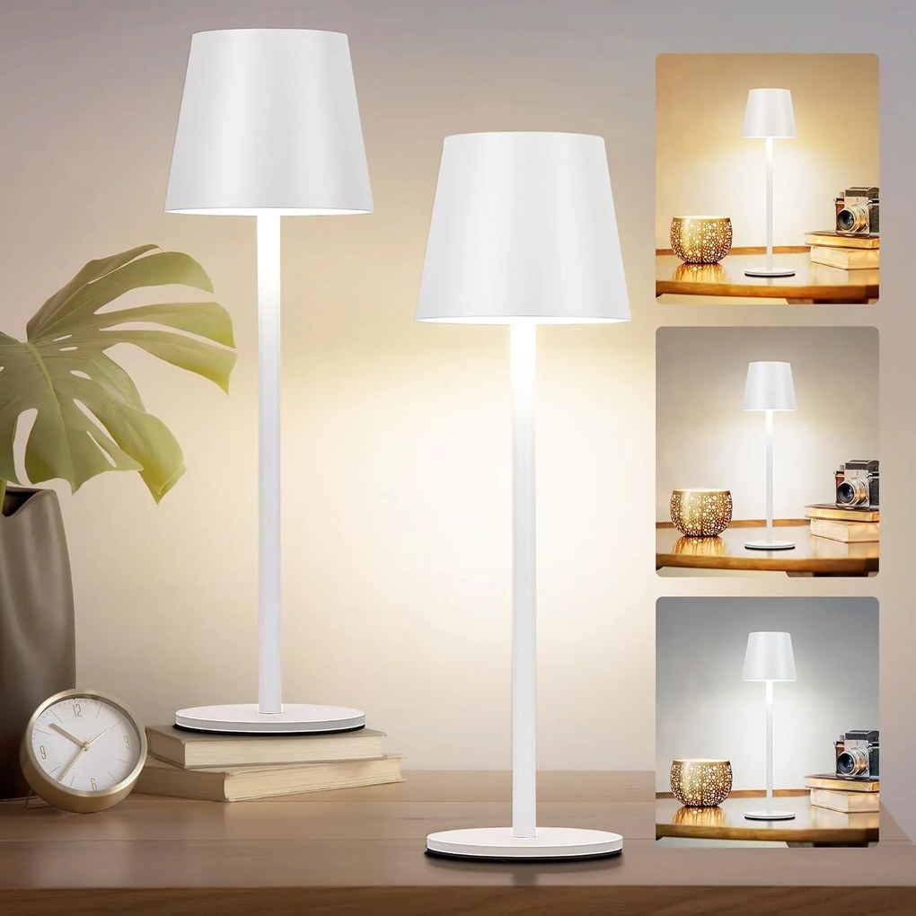 Toolight Toolight, dotyková LED noční stolní lampa 5W, 3 barvy světla, USB napájení, APP1370-T WHITE, bílá, OSW-08634