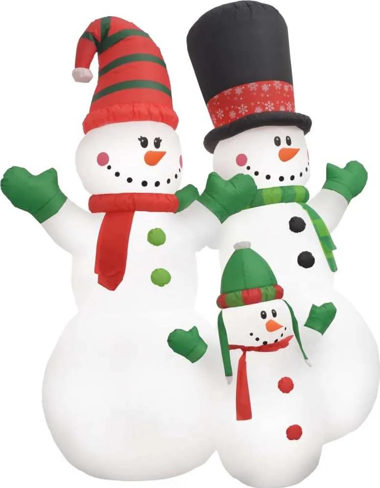 vidaXL Vánoční nafukovací rodina sněhuláků LED IP44 240 cm [245707]