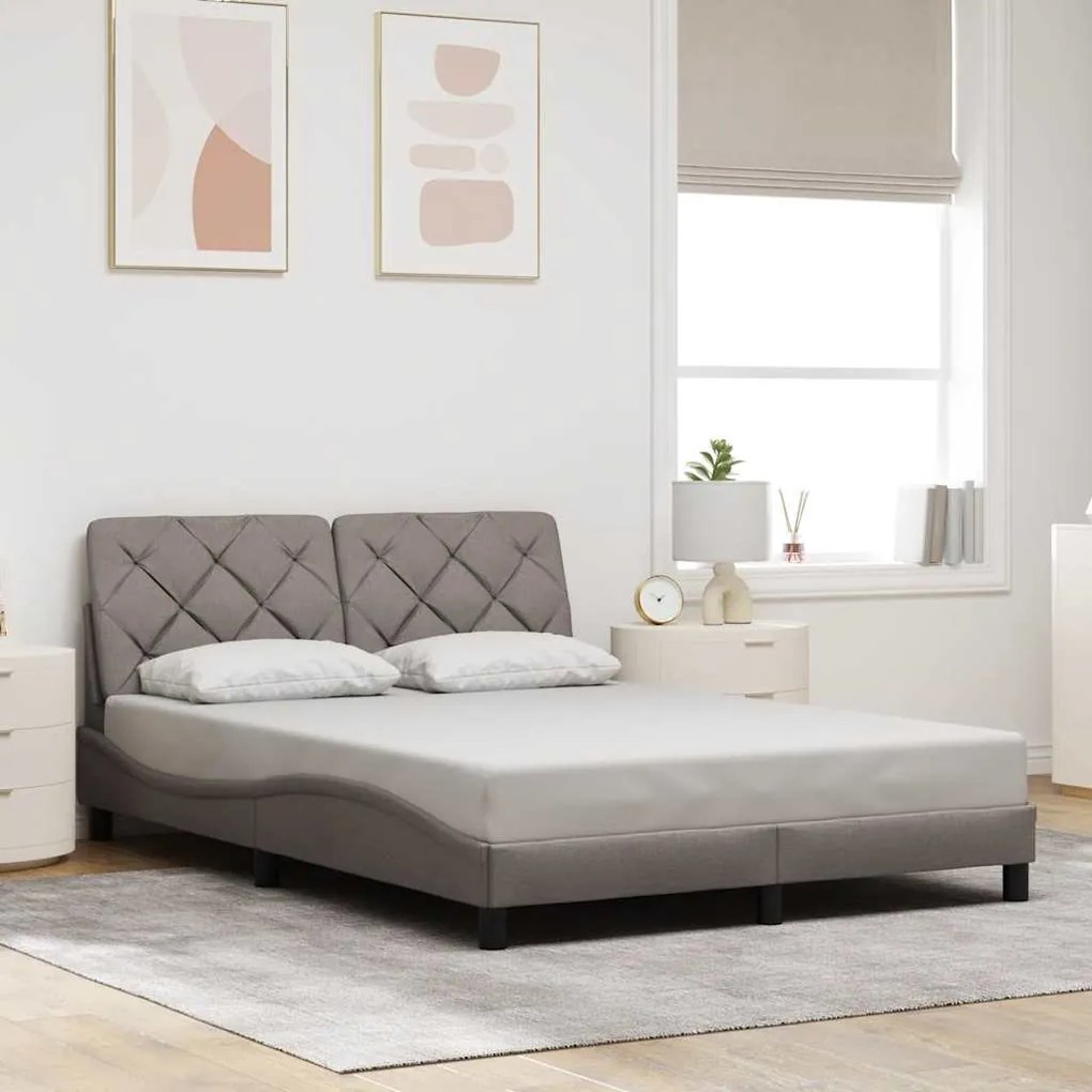 Rám postele s LED bez matrace Taupe 120x200 cm Látka 3310661