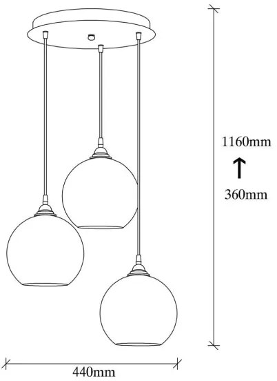 Lustr na lanku GOLD 3xE27/40W/230V