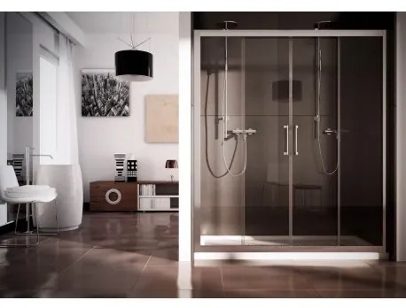 Sprchové dveře HOPA MITHRA - 190 cm, Univerzální, Leštěný hliník, Čiré bezpečnostní sklo - 6 mm, 145 cm HOPA