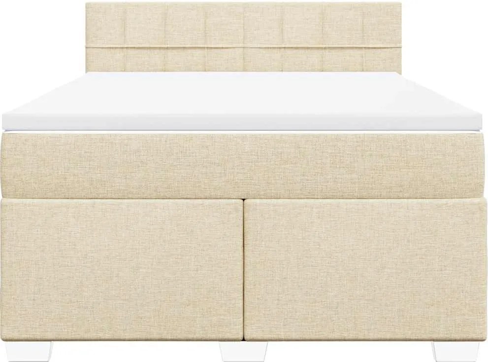 Box spring postel s matrací krémová 140x190 cm textil 3288188