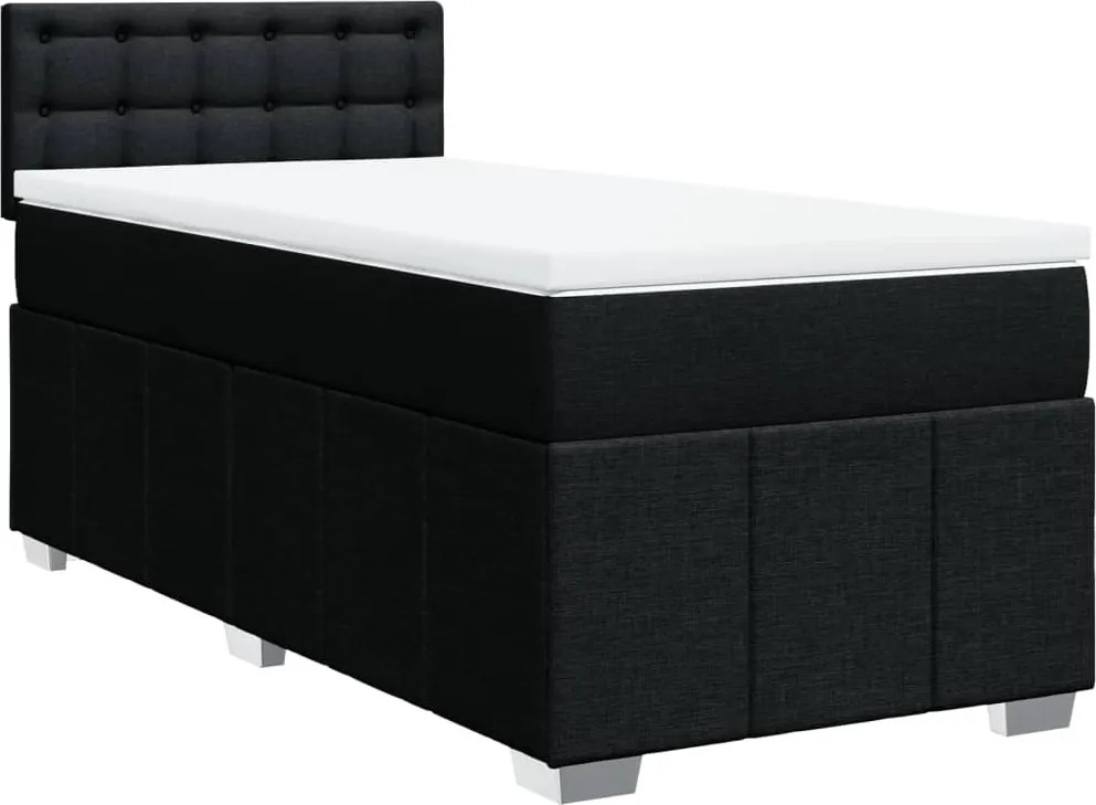 Box spring postel s matrací černá 90x190 cm textil 3286939