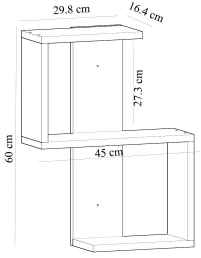 Nástěnná police OCTA 60x45 cm bílá