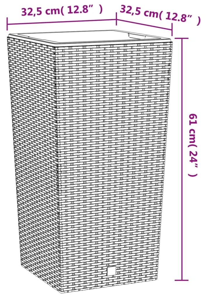 Truhlík s odnímatelnou vložkou hnědý 21 / 49 l PP ratan,  364676