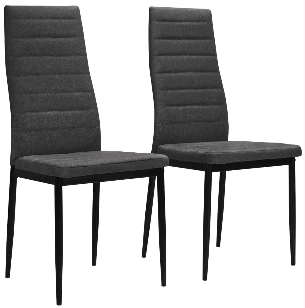 246179 vidaXL Jídelní židle 2 ks tmavě šedé textil