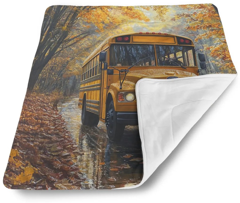 Sablio Deka pro miminko Žlutý školní autobus - 90x120 cm