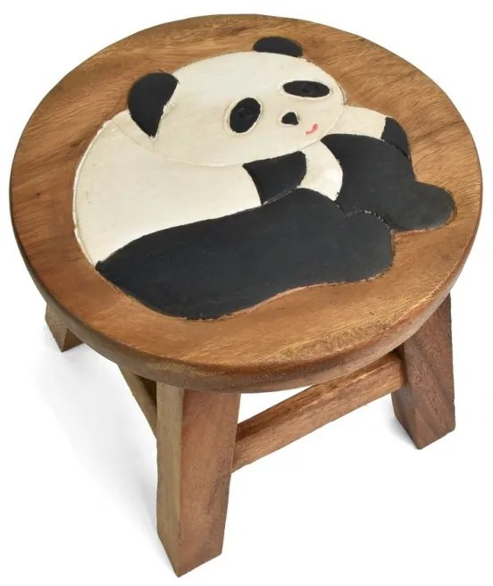 Stolička dřevěná dekor panda