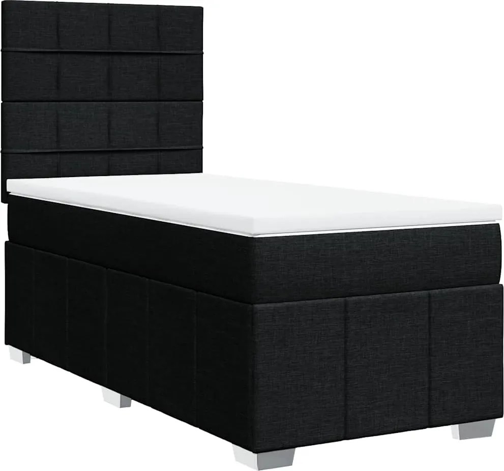Box spring postel s matrací černá 100 x 200 cm textil 3293881