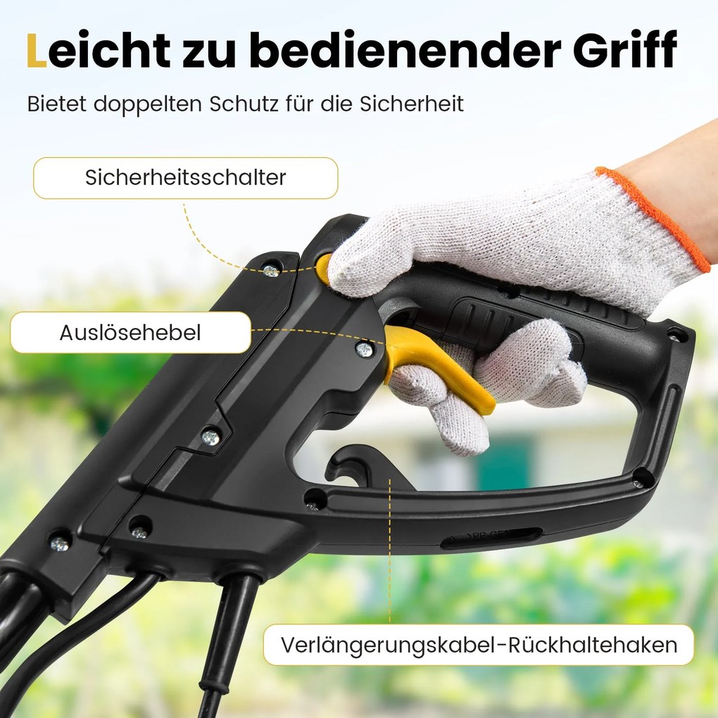 Costway Elektrický kultivátor 750 W | Pracovní šířka 32 cm – 32,5 × 24 × 138 cm