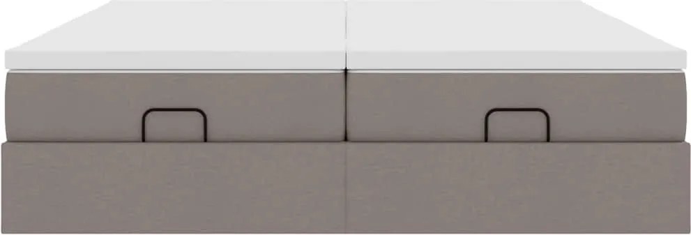 Osmanský rám postele s matrací taupe 160x200cm textil 3311238
