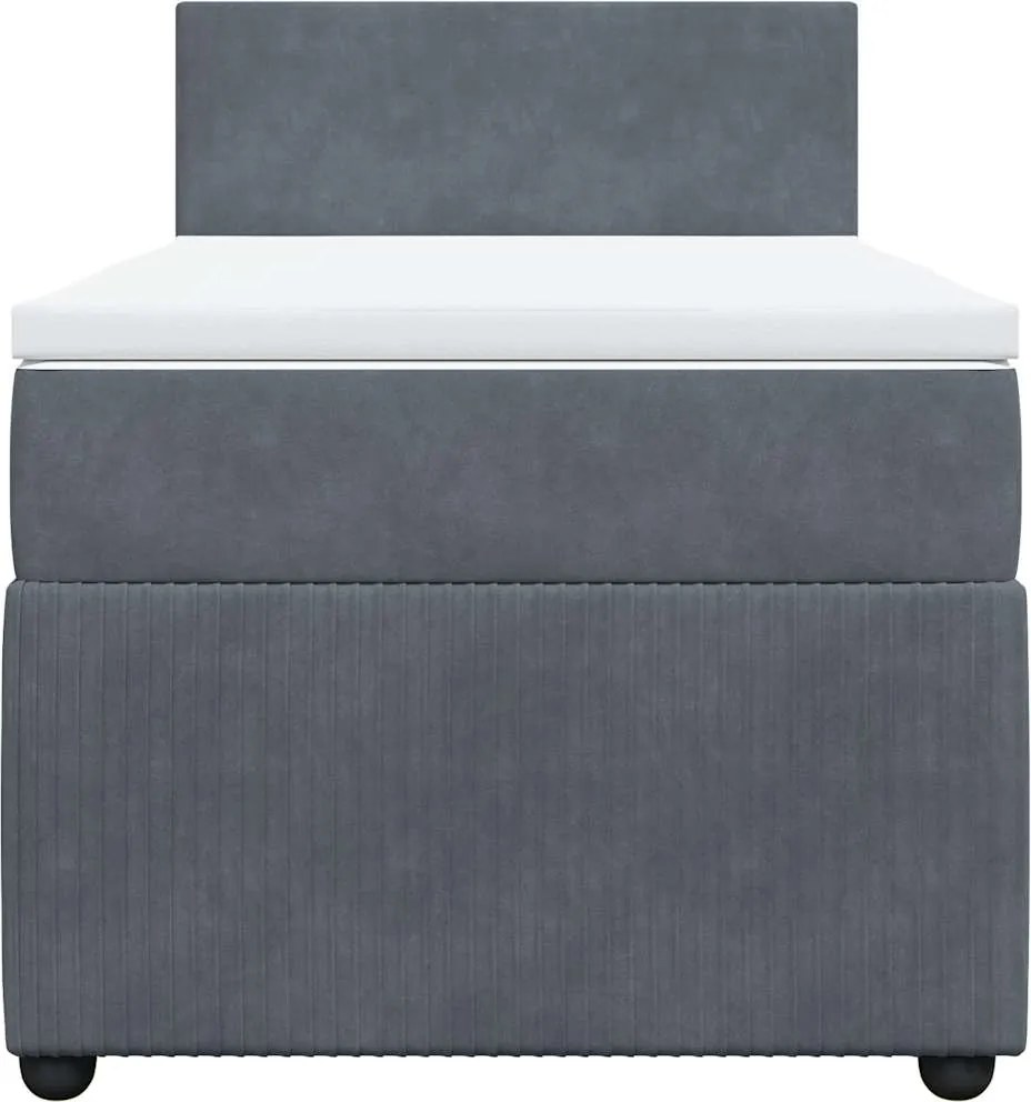 Box spring postel s matrací tmavě šedá 100x200 cm samet 3289957