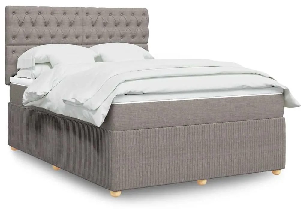 Box spring postel s matrací taupe 140x190 cm textil 3292062