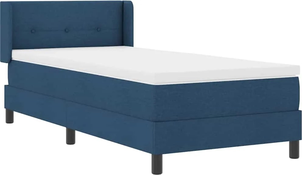 Postel s boxspringem s čelo Modrá 200 x 100 cm textil 3341096