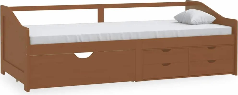 3místná válenda zásuvky medově hnědá masivní borovice 90x200 cm 322171