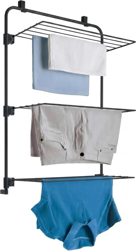 METALTEX Závěsný sušák na na dveře, 11m, GALE, černý, 57 x 31 x 93 cm