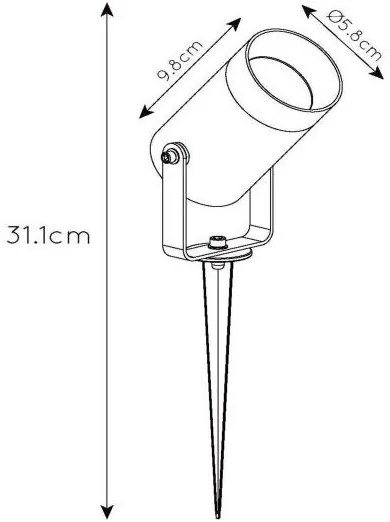 Lucide 09832/01/30 - Venkovní bodové svítidlo TAYLOR 1xGU10/50W/230V IP65