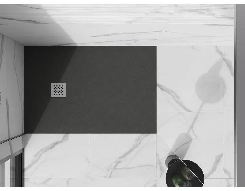 Mexen Stone+ kompozitní čtvercová sprchová vana 120 x 80 cm, Antracit - 44718012