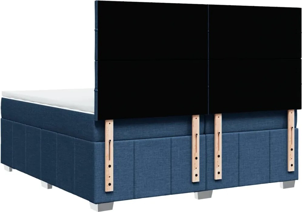 Box spring postel s matrací modrá 200x200 cm textil 3291781