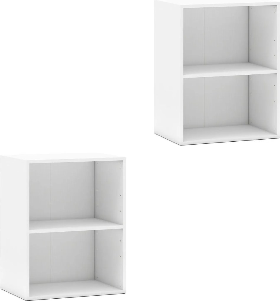 Costway Sada 2 dvoupatrových knihoven 42 cm, bílá