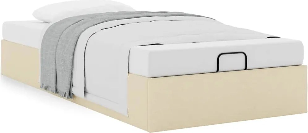 Osmanský rám postele bez matrací krémově 80x200 cm textil 3310838