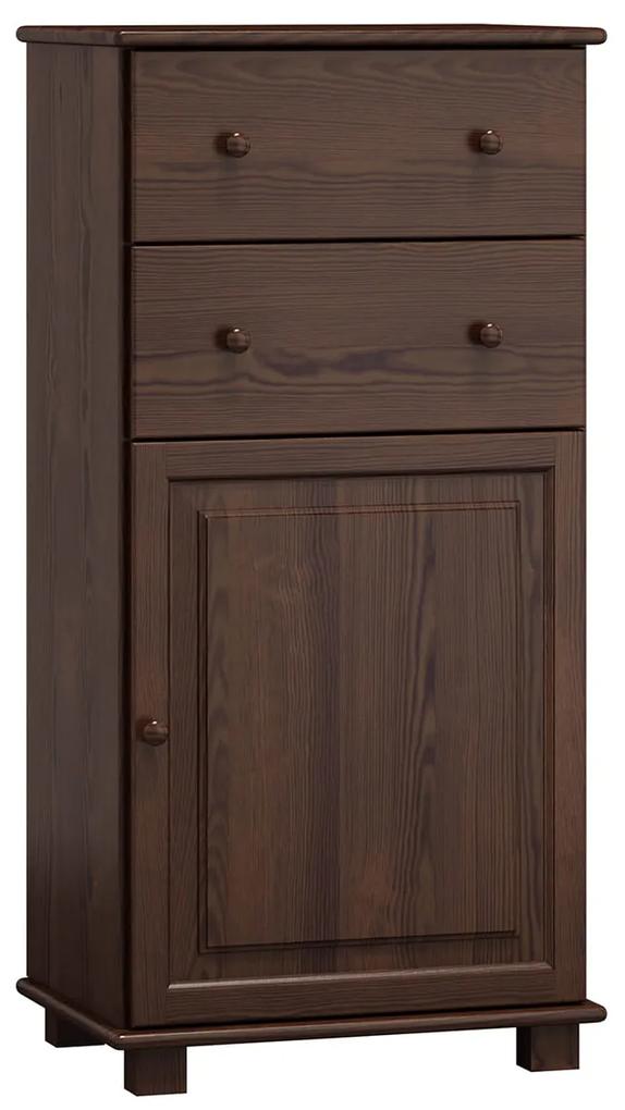 Vomaks unit, s.r.o. Komoda masiv borovice se skříňkou a zásuvkami 1-2 MILENA Barva: surové dřevo, Hloubka: 47 cm