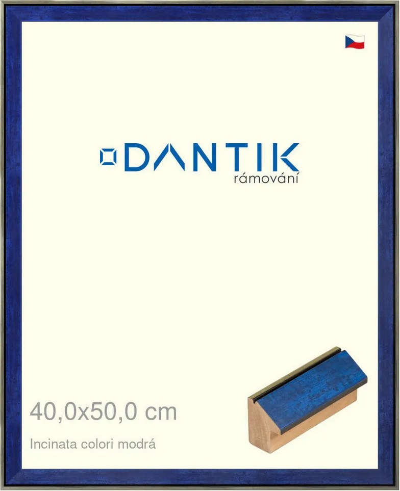 DANTIK rámeček 40x50 | INCLINATA colori modrá (Plexi Čiré)