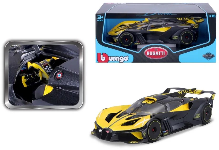 Bburago 1:18 top bugatti bolide yellow/black
