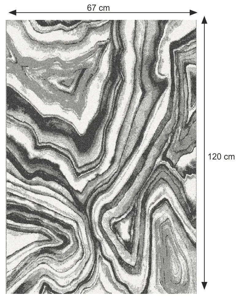Kondela Koberec, bílá/černá/vzor, 67x120, SINAN