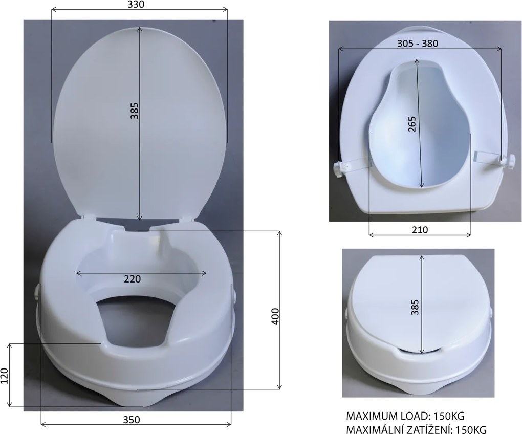 Ridder Ridder, HANDICAP WC sedátko zvýšeno 10cm, černá, A0071010