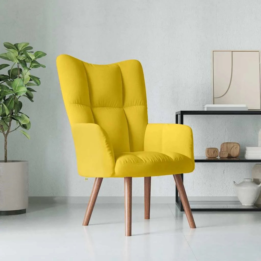 Relaxační křeslo hořčicově žluté samet 328058