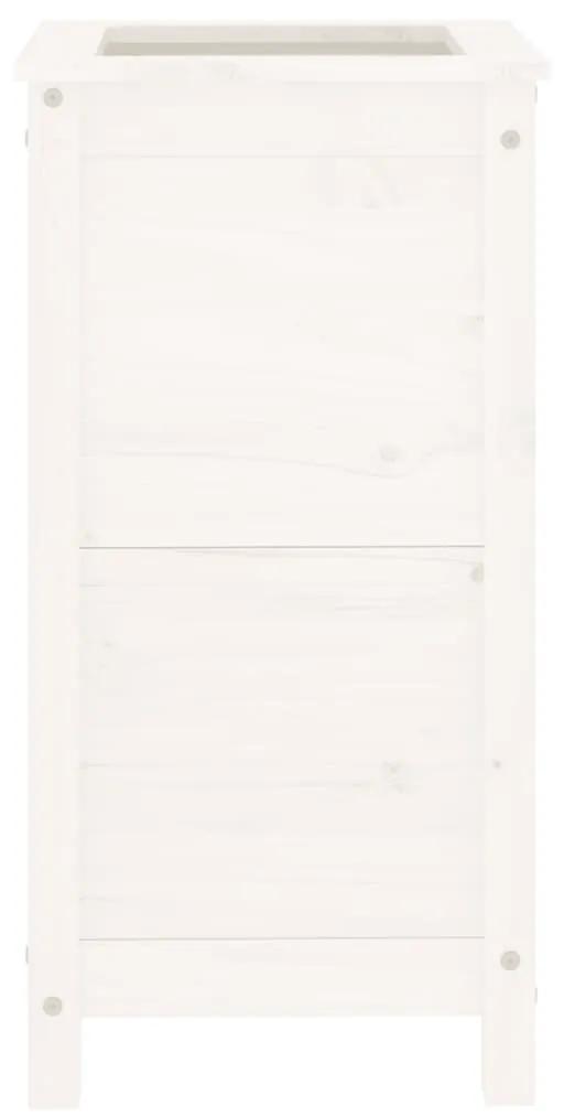 Zahradní truhlík bílý 40 x 40 x 78 cm masivní borové dřevo,  825276