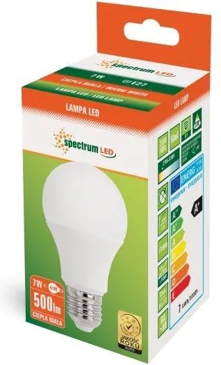 Spectrum LED Spectrum, LED žárovka E-27, 230V, 7W, 600lm, 3000K, 13900, OSW-01004