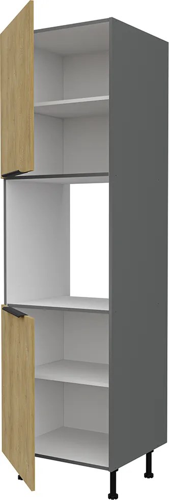 CREMONA ac | vysoká skříňka 60 DP-215 2F na vestavnou troubu | 60 cm | antracit/cremona