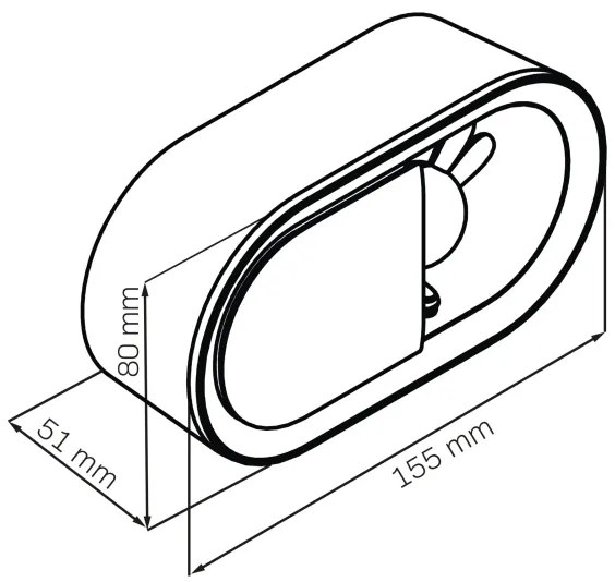 LED Stmívatelná noční lampička s budíkem BUNNY LED/1,2W/5V 3000K