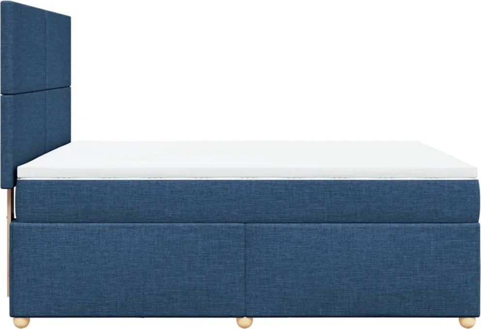 Box spring postel s matrací modrá 140x200 cm textil 3293602