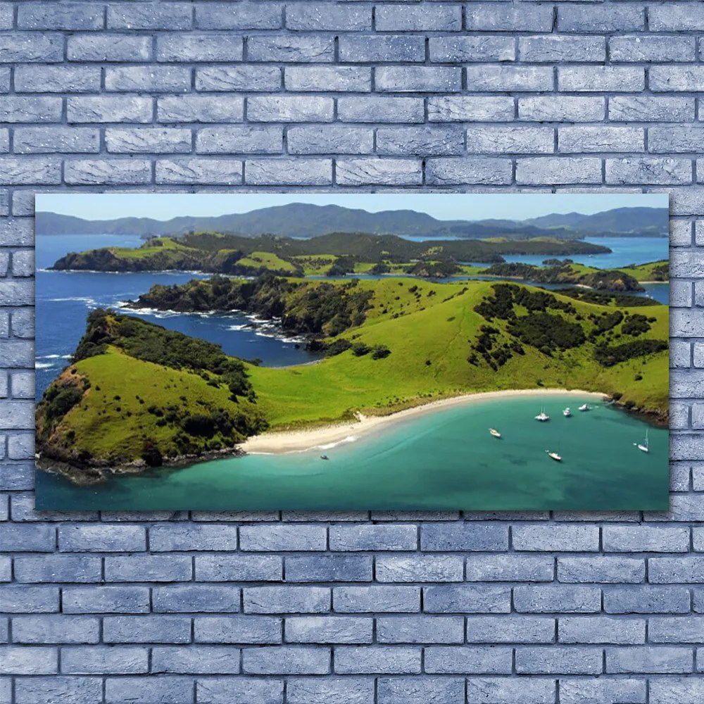 akrylový obraz Moře Pláž Les Krajina 120x60 cm