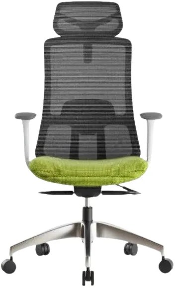 MERCURY Ergonomická kancelářská židle TIANA - šedá síťovina / zelená látka