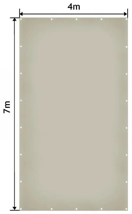 JAGO Plachta 650 g/m², hliníková oka, šedá, 4 x 7 m
