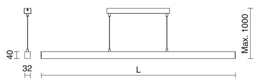 Indeluz 809B-L3857B-01 závěsné LED svítidlo Sigma XXL, bílé, 57W, 2700K, 143,5cm