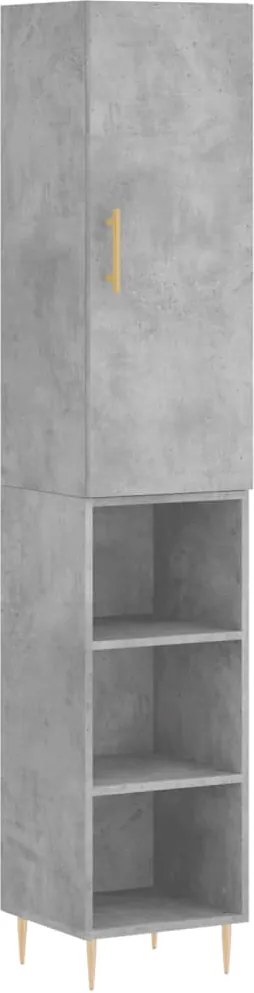Skříň highboard betonově šedá 34,5x34x180 cm kompozitní dřevo 3198973