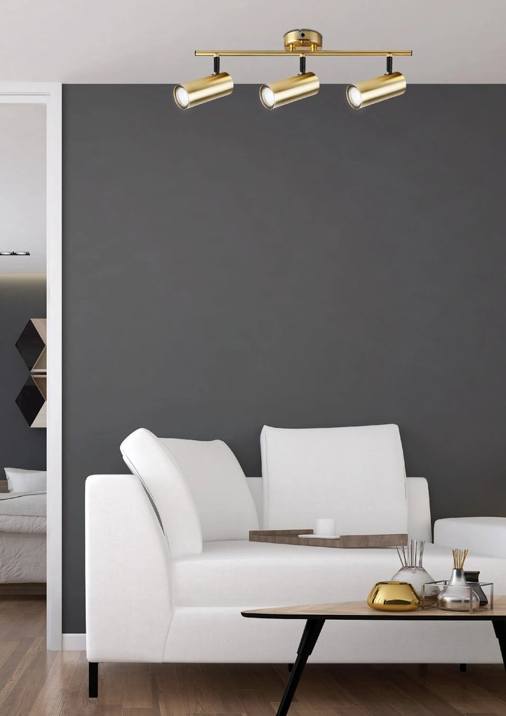 Mosazné stropní svítidlo Colly pro žárovku 3x GU10  - Candellux